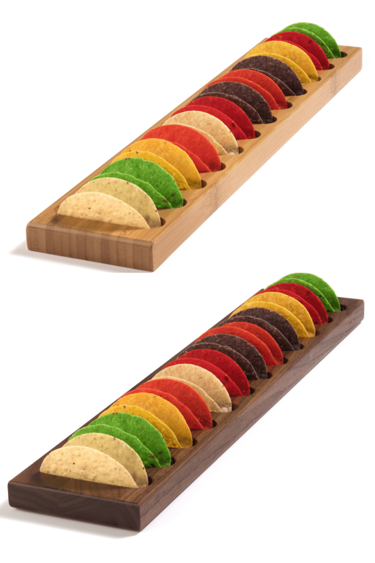 12 Spot Wood Mini Taco Tray - Order Mini Taco Shells